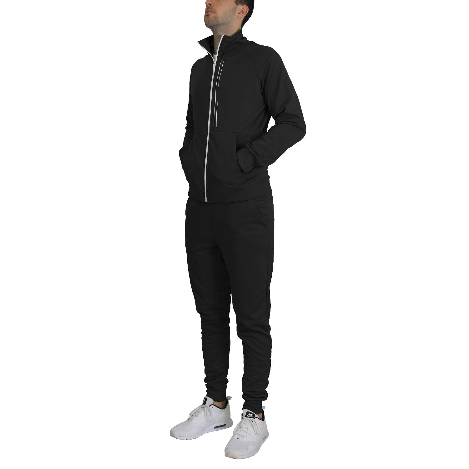 Wholesale Men's 2 Piece Training Tracksuit in Black Sold in Bulk ...