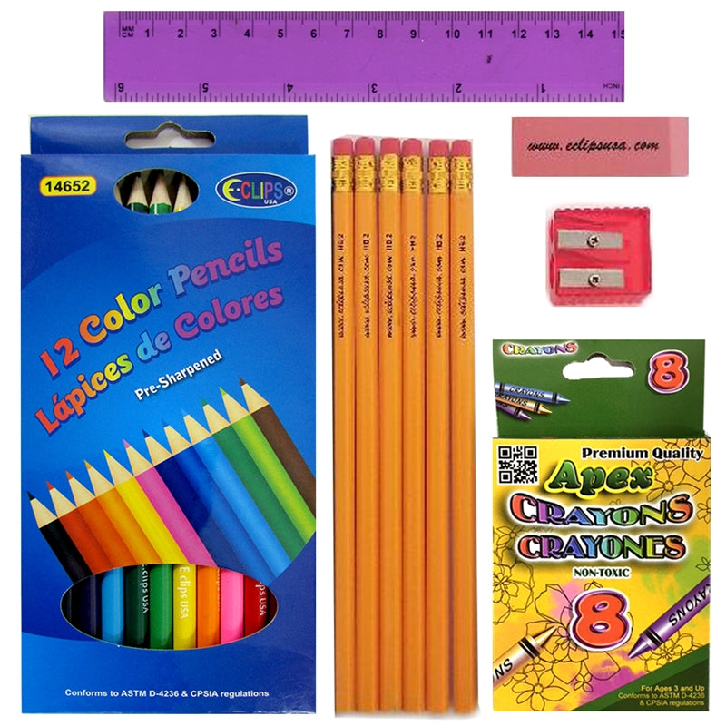 Wholesale Basic School Supplies Kit - 48 Kits Per Case for Students ...